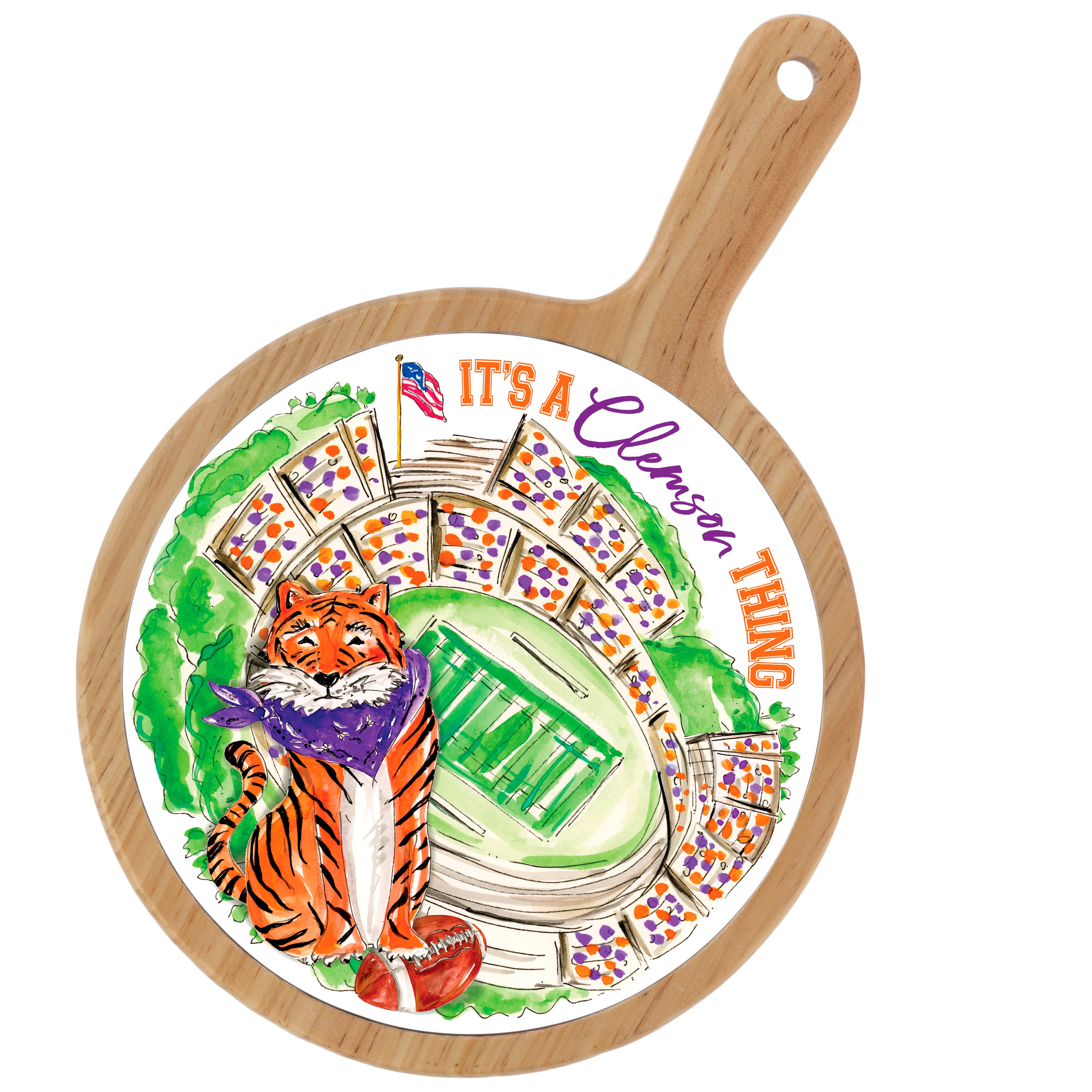 Purple Sitting Tiger Stadium Collegiate Cheese Board – The Southern Welcome